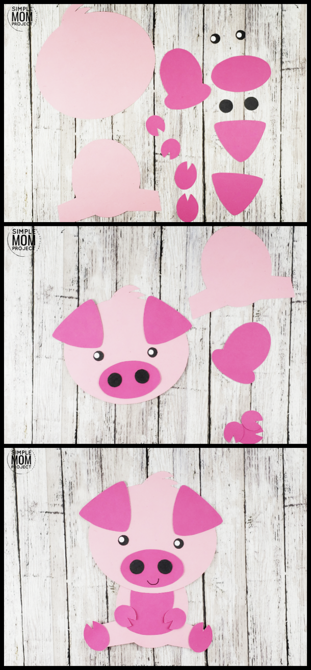 Easy Cut and Paste Pig Craft Activity for Preschool Kids