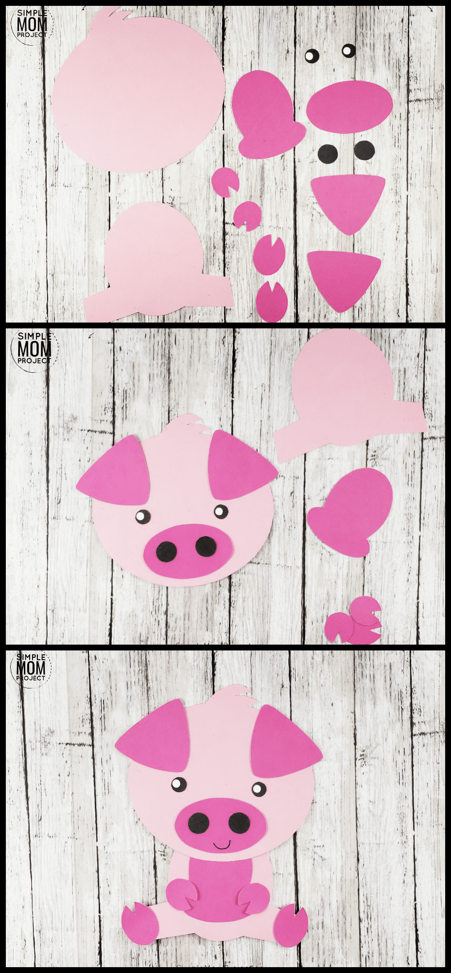 Easy Cut and Paste Pig Craft Activity for Preschool Kids