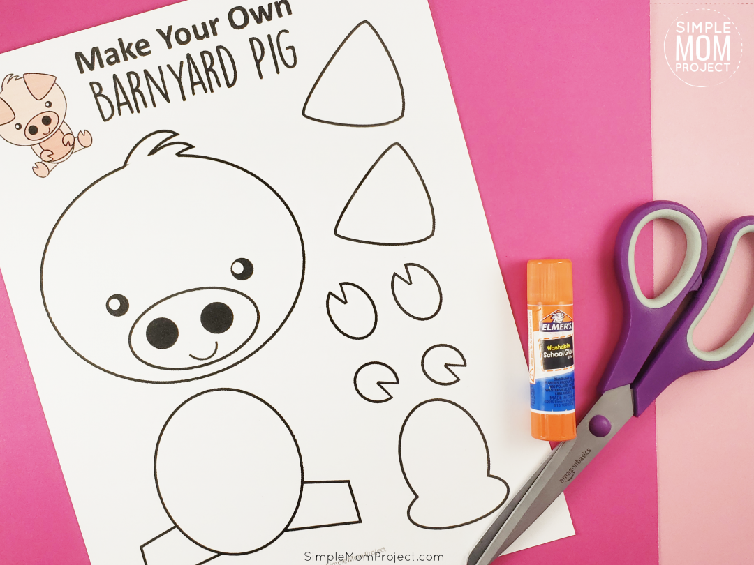 Easy Cut and Paste Pig Craft Activity for Preschool Kids