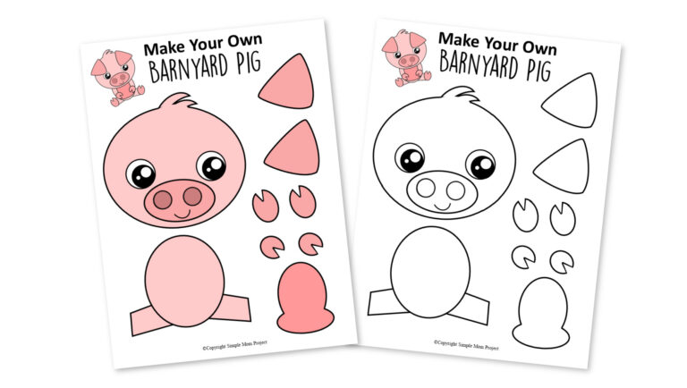 Easy Cut and Paste Pig Craft Activity for Preschool Kids