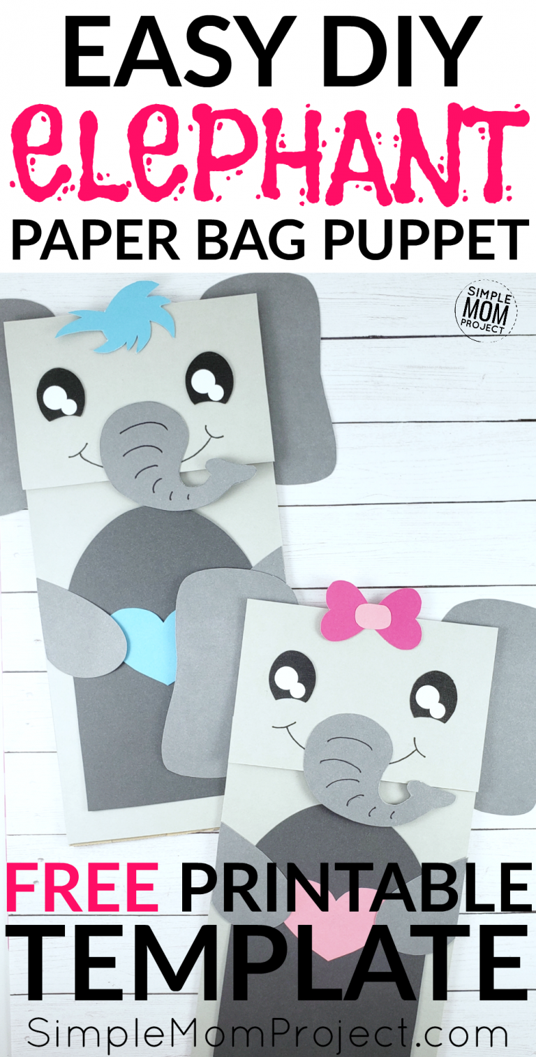 Easy Diy Paper Bag Elephant Puppet & Free Template – Simple Mom Project