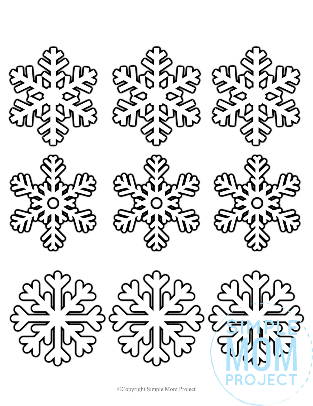 Free Printable Small Snowflake Templates – Simple Mom Project