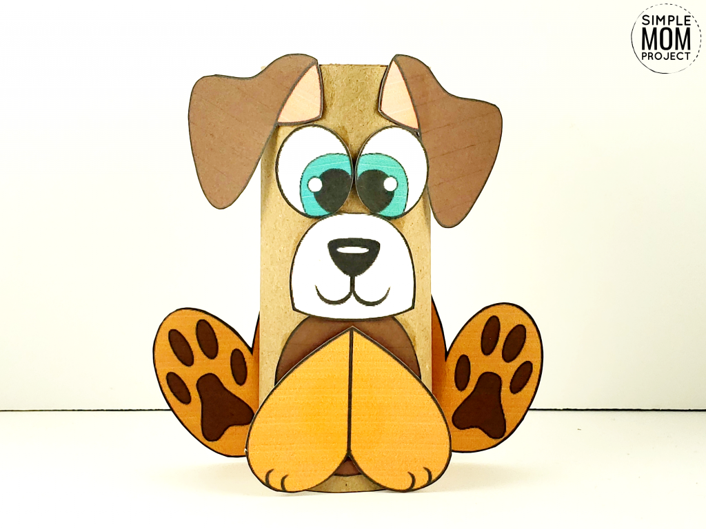 Toilet Paper Roll Dog Craft with Free Templates