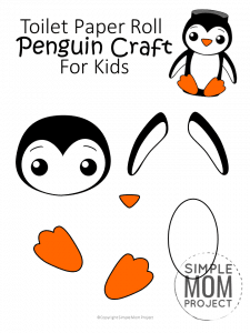 Toilet Paper Roll Penguin with FREE Printable Templates