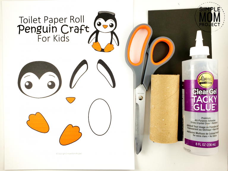 Toilet Paper Roll Penguin with FREE Printable Templates