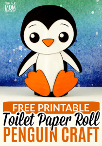 Toilet Paper Roll Penguin with FREE Printable Templates