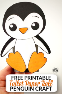 Toilet Paper Roll Penguin with FREE Printable Templates