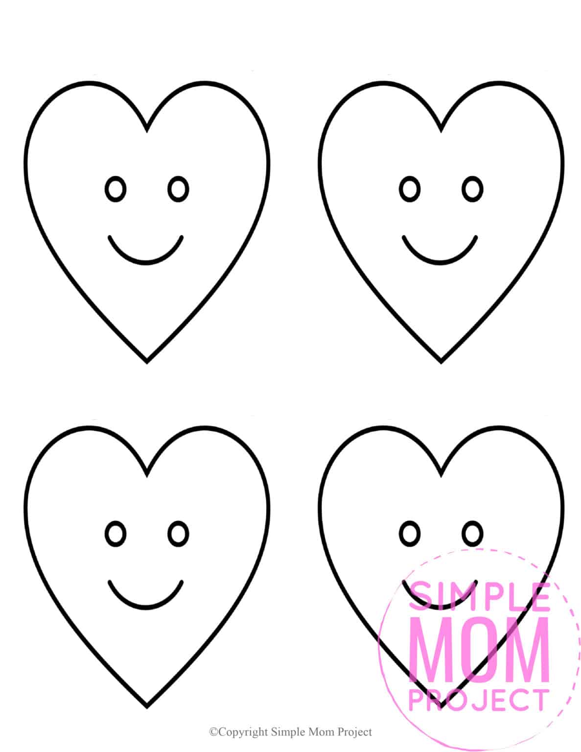 Free Printable Small Heart Shape Templates - Simple Mom Project