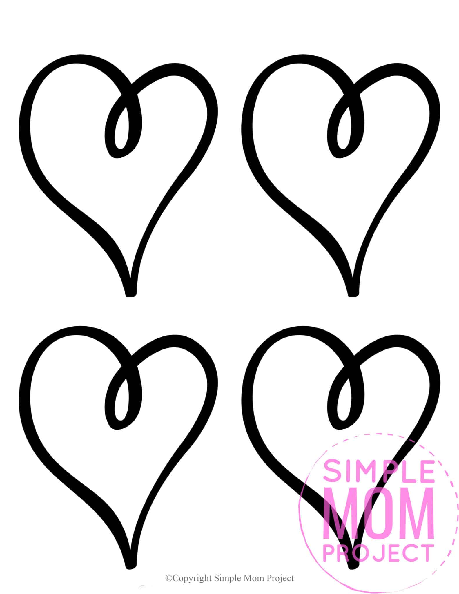Free Printable Small Heart Shape Templates - Simple Mom Project