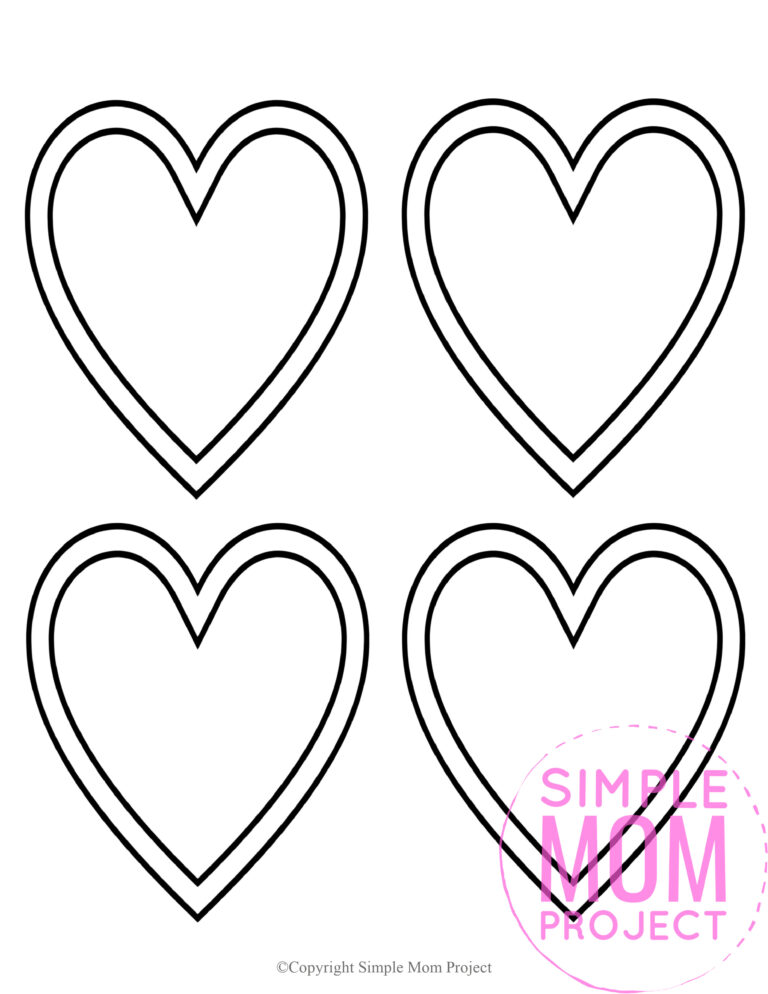 Free Printable Small Heart Shape Templates - Simple Mom Project
