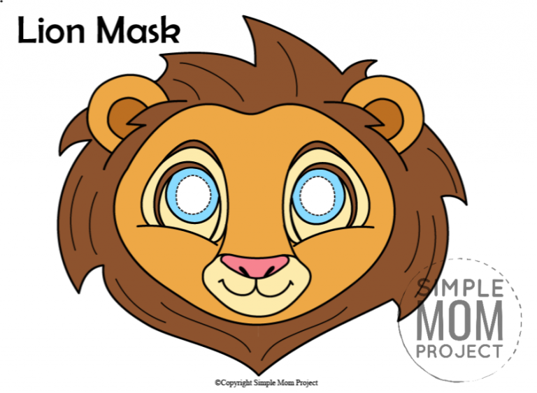 Free Printable Lion Face Mask Craft For Kids Simple Mom Project