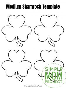 Free Printable Shamrock Templates in Small, Medium and Large