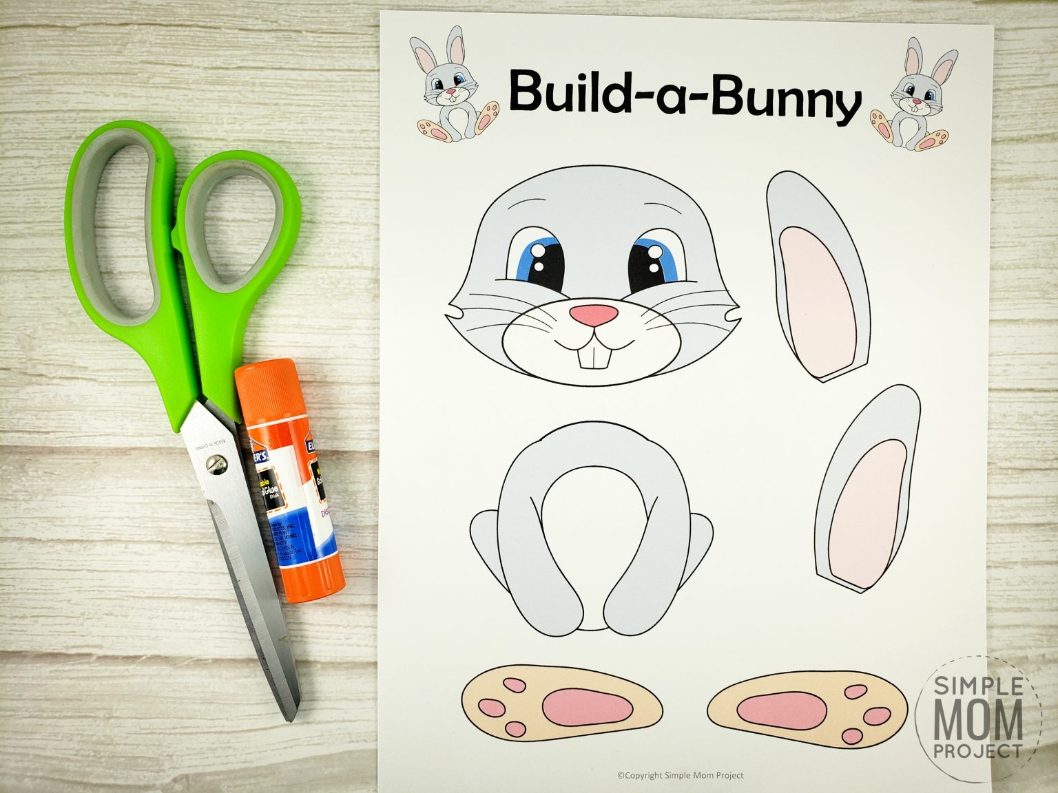 Free Cut and Paste Bunny Rabbit Craft – Simple Mom Project