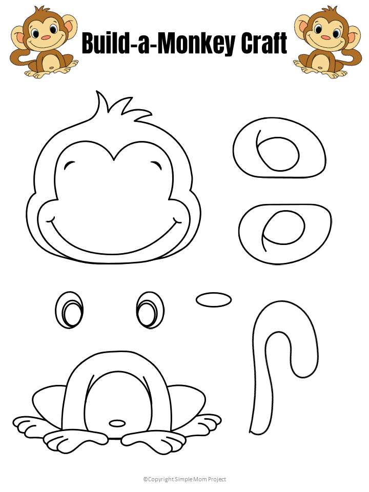Easy Build a Monkey Craft For Kids With FREE Template