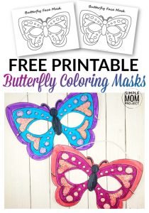 Free Printable Butterfly Mask Template Coloring Page