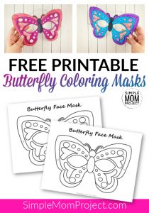 Free Printable Butterfly Mask Template Coloring Page