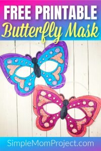 Free Printable Butterfly Mask Template Coloring Page