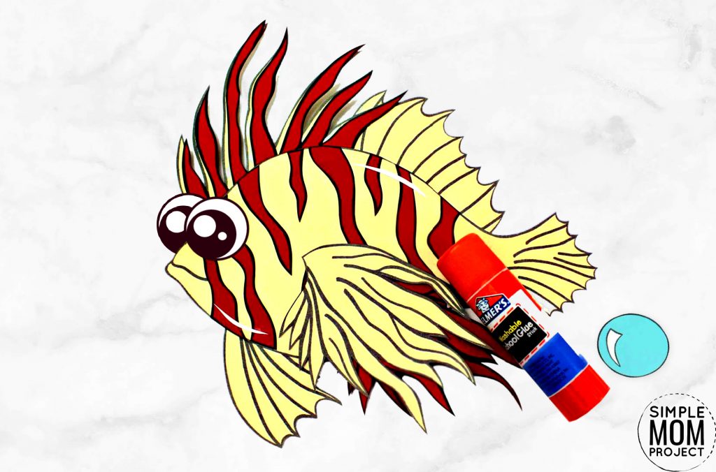 Easy DiY Lion Fish Craft for Kids with Free Template