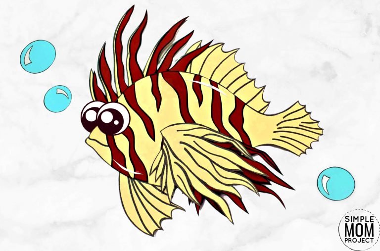 Easy DiY Lion Fish Craft for Kids with Free Template