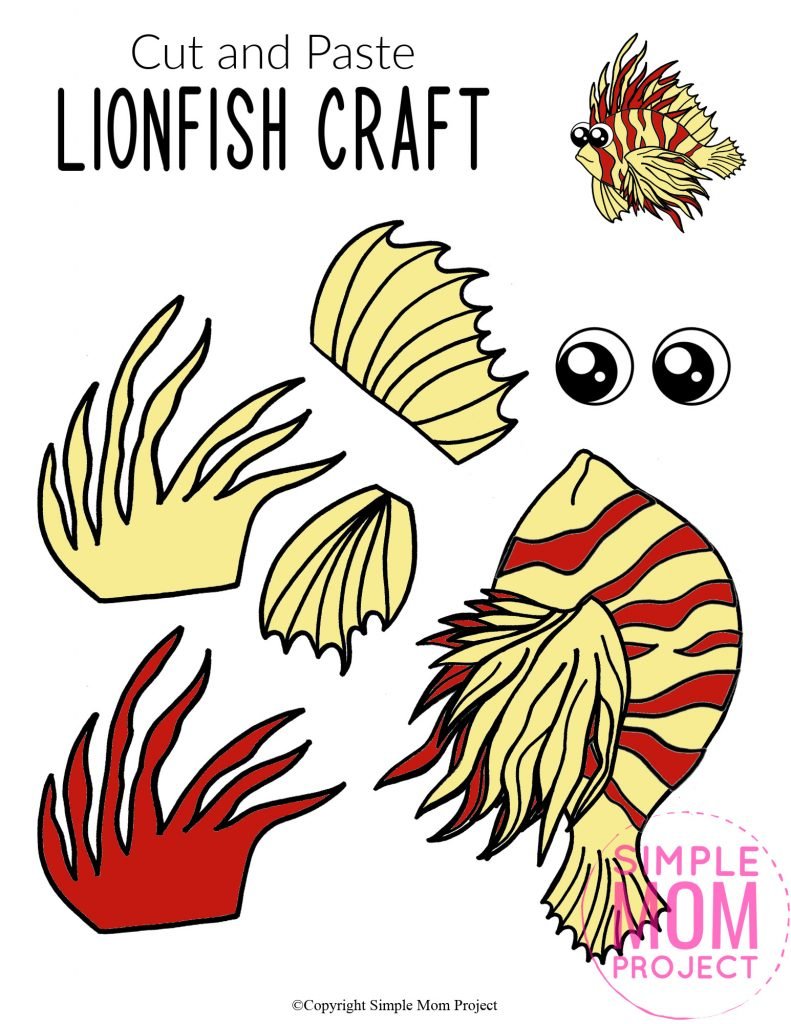 Easy DiY Lion Fish Craft for Kids with Free Template – Simple Mom Project