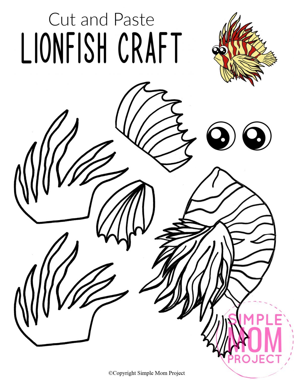Easy DiY Lion Fish Craft for Kids with Free Template – Simple Mom Project