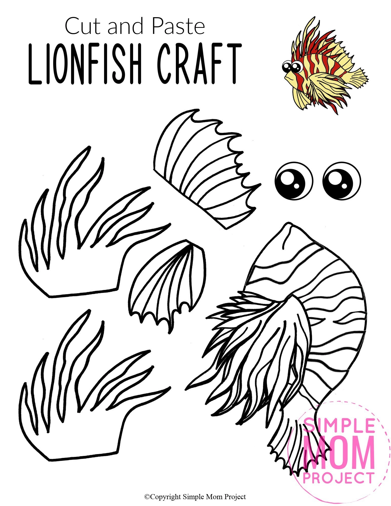 Easy DiY Lion Fish Craft for Kids with Free Template – Simple Mom Project