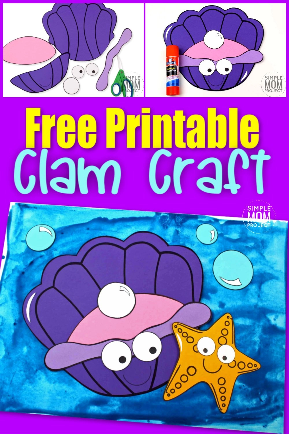 Fun Clam Shell Craft for Kids with Free Clam Template – Simple Mom Project