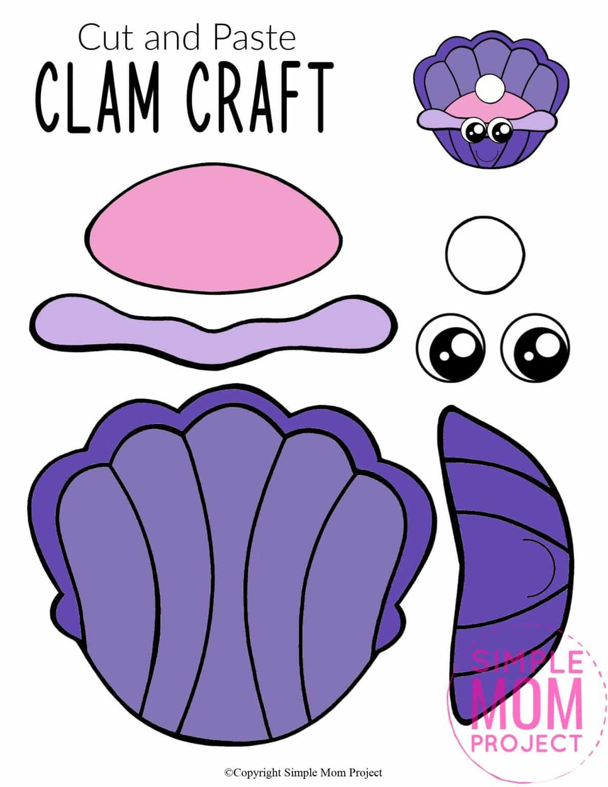 Fun Clam Shell Craft for Kids with Free Clam Template