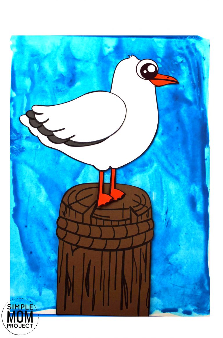 Easy DiY Seagull Craft for Kids with Free Template