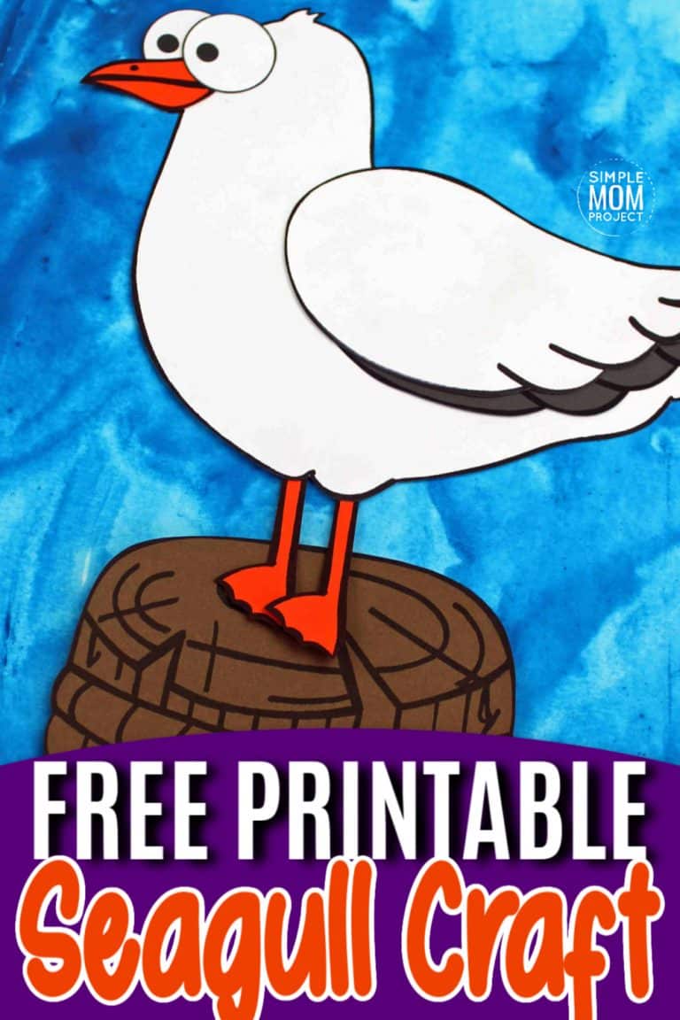 Easy DiY Seagull Craft for Kids with Free Template