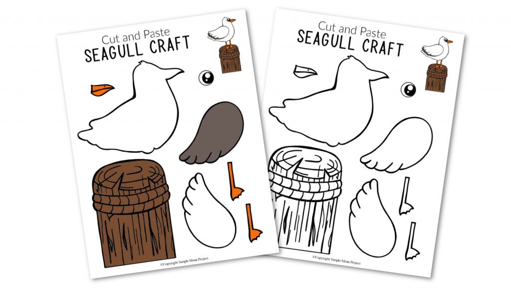 Easy DiY Seagull Craft for Kids with Free Template