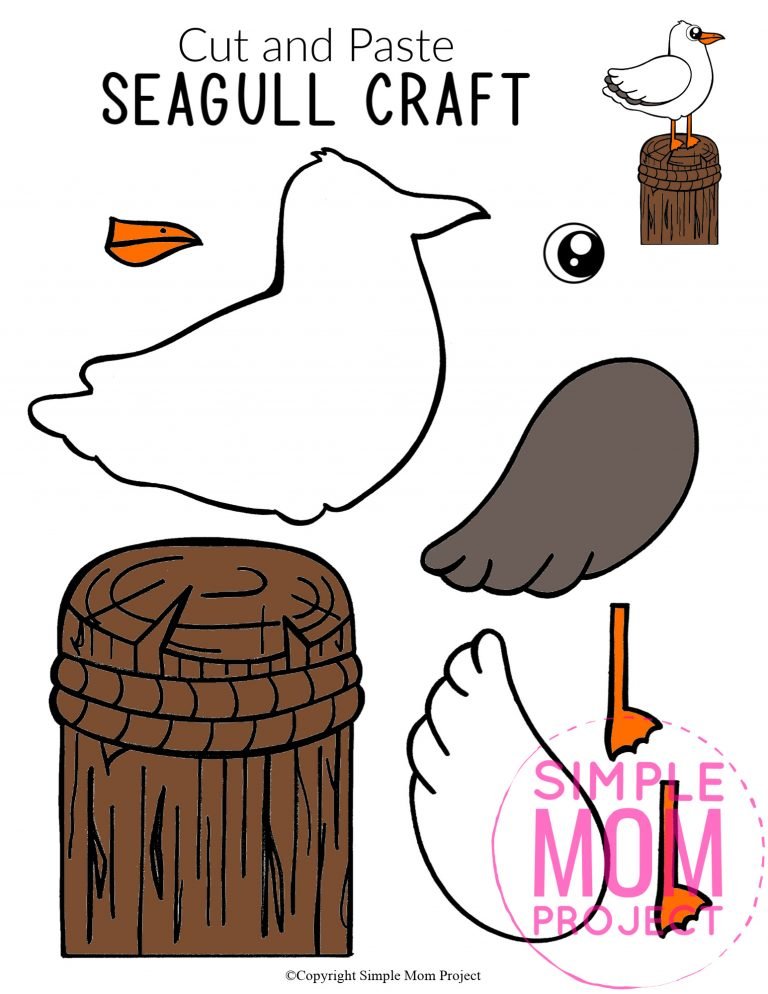 Easy DiY Seagull Craft for Kids with Free Template
