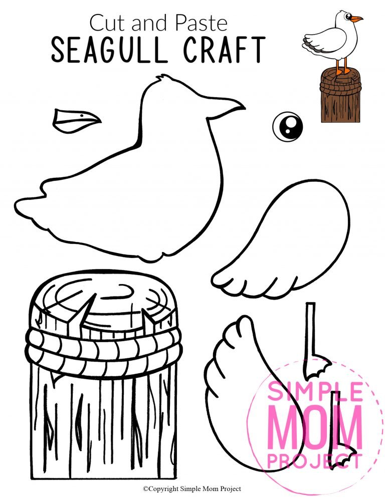 Easy DiY Seagull Craft for Kids with Free Template