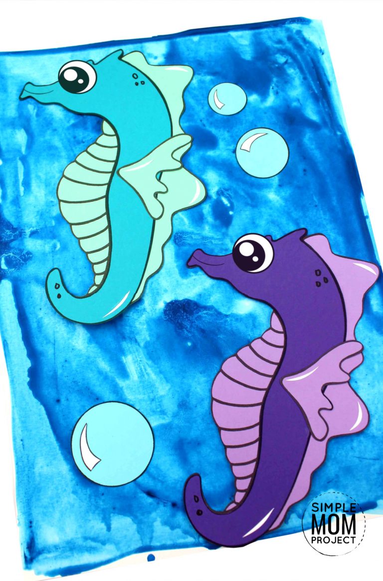 Fun Seahorse Craft for Kids with Free Seahorse Template