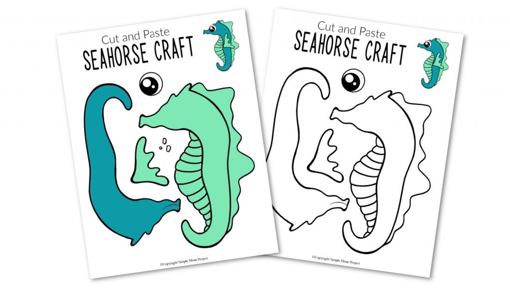 Fun Seahorse Craft for Kids with Free Seahorse Template