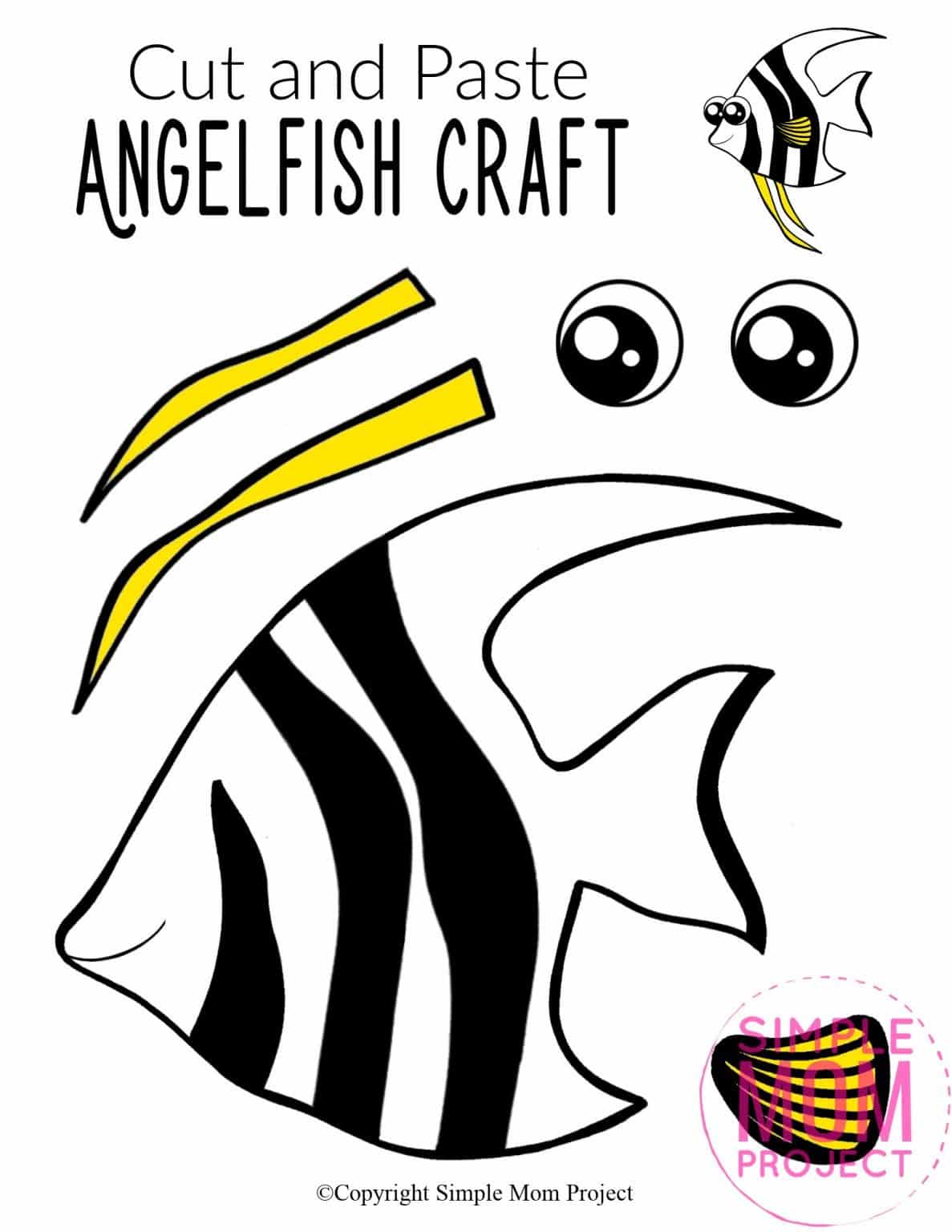 Easy DiY Angelfish Craft Printable with Free Template – Simple Mom Project