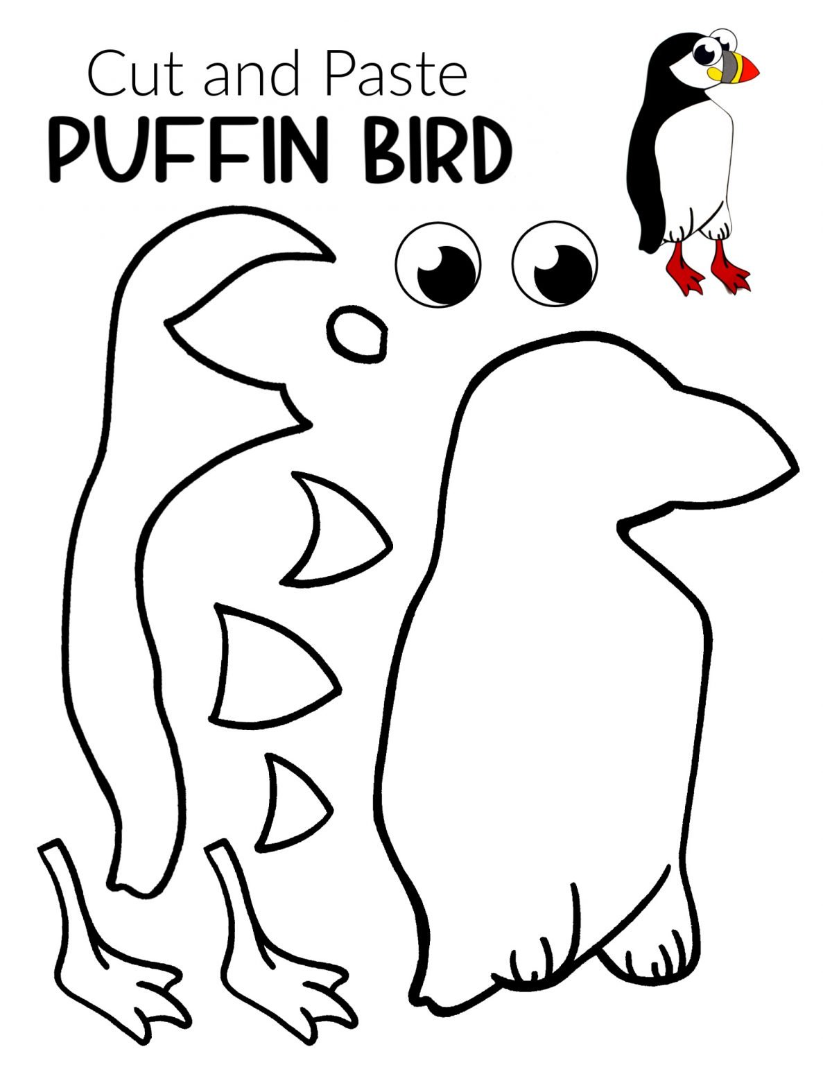 Cut and Paste Puffin Craft for Kids with Free Template – Simple Mom Project