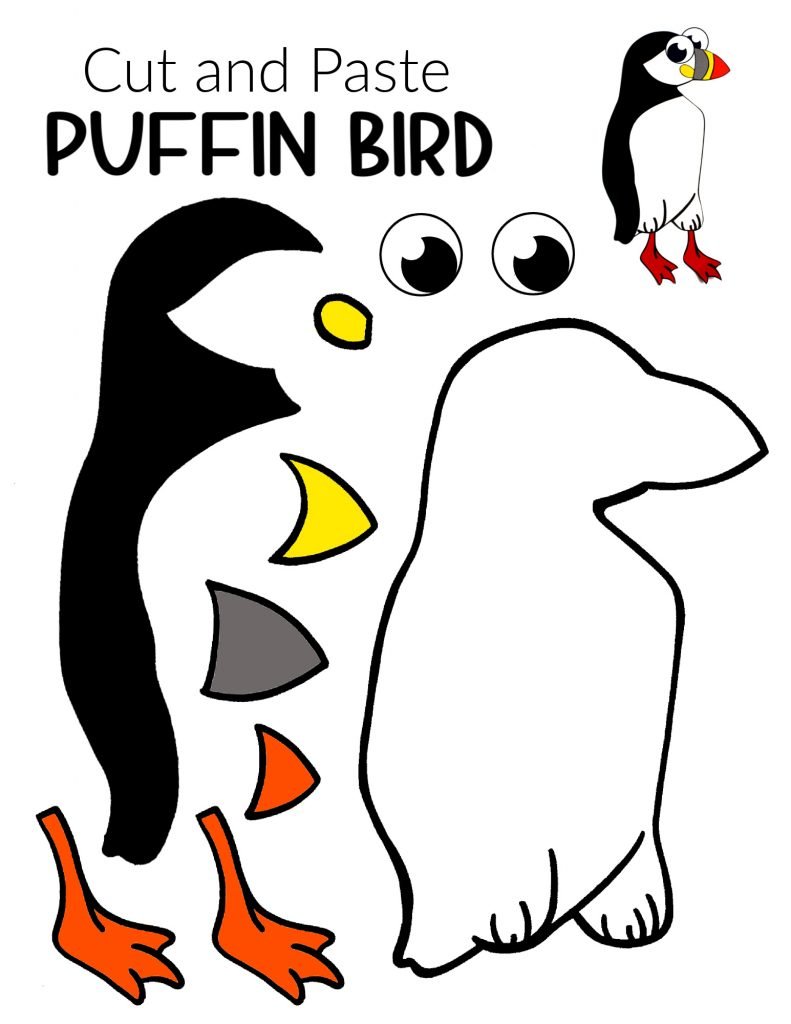 Cut and Paste Puffin Craft for Kids with Free Template – Simple Mom Project