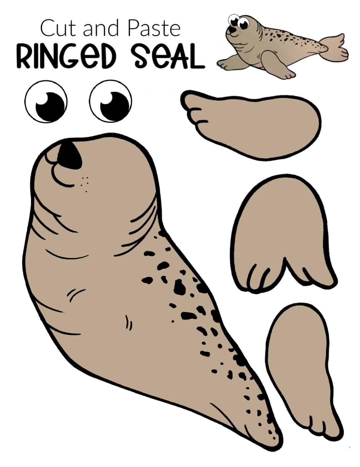 Easy DiY Arctic Seal Craft for Kids with Free Template