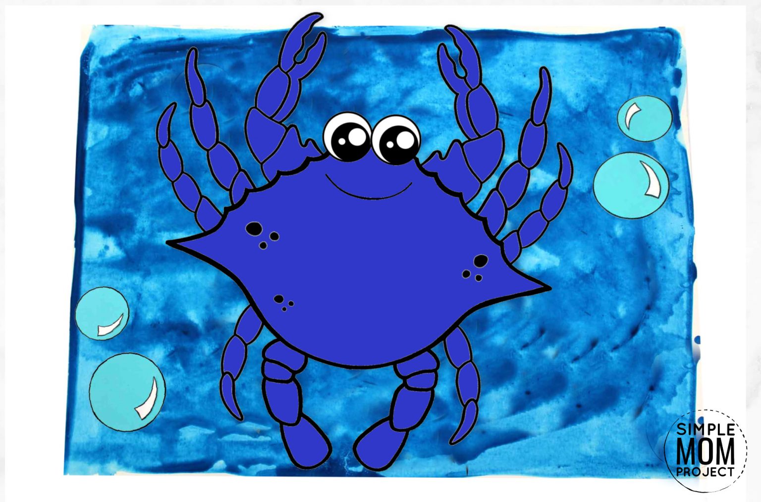 Fun Cut and Paste Blue Crab Craft for Kids - Simple Mom Project