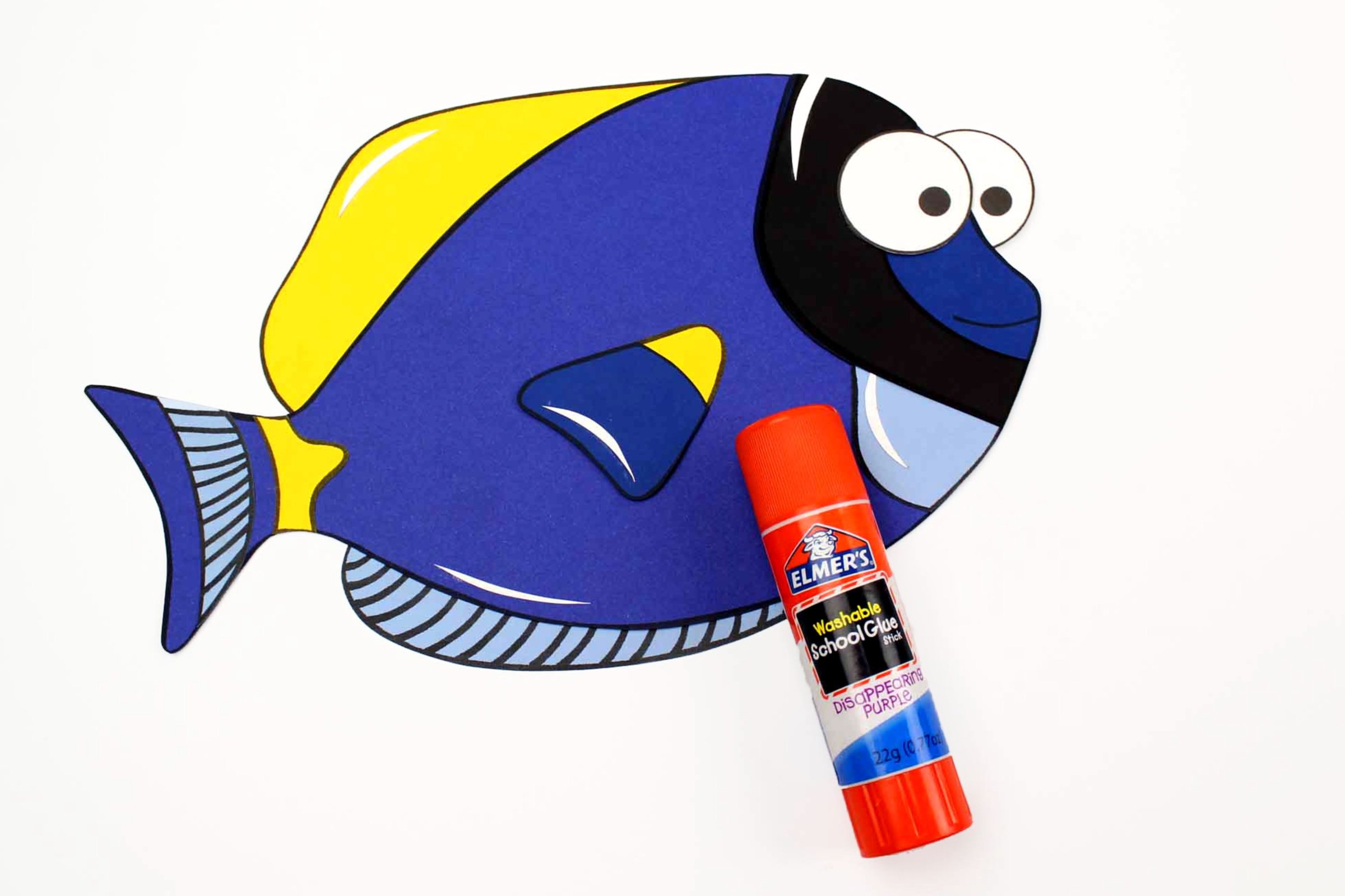 Cut and Paste Blue Tang 'Dory' Craft for Kids with Free Template