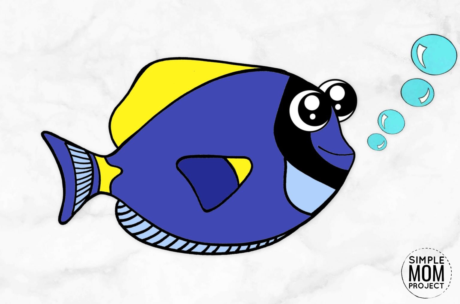 Cut and Paste Blue Tang 'Dory' Craft for Kids with Free Template