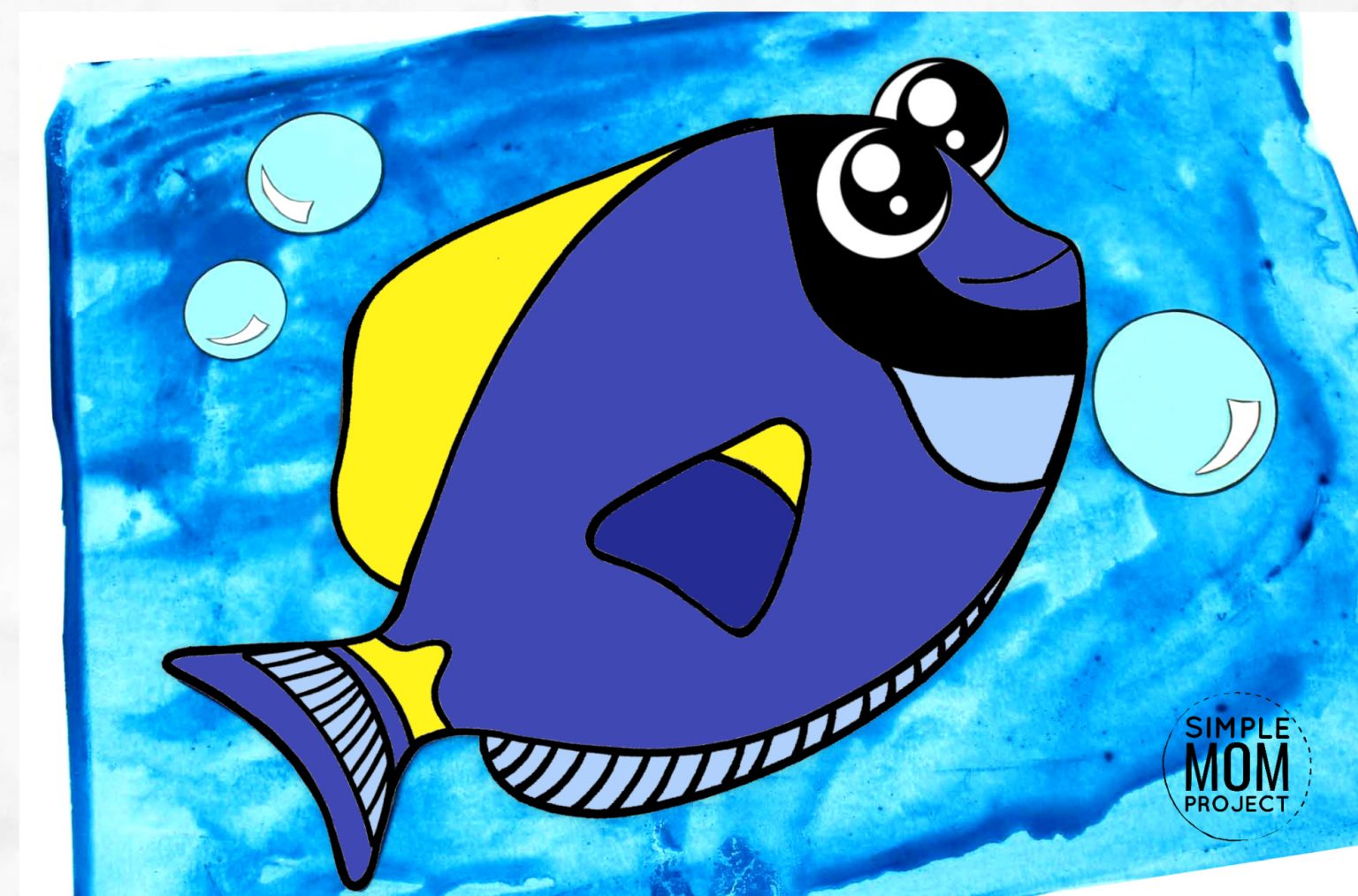Cut and Paste Blue Tang 'Dory' Craft for Kids with Free Template