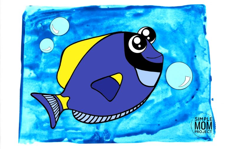 Cut and Paste Blue Tang 'Dory' Craft for Kids with Free Template