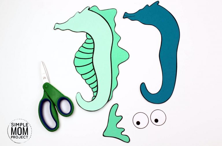 Fun Seahorse Craft for Kids with Free Seahorse Template