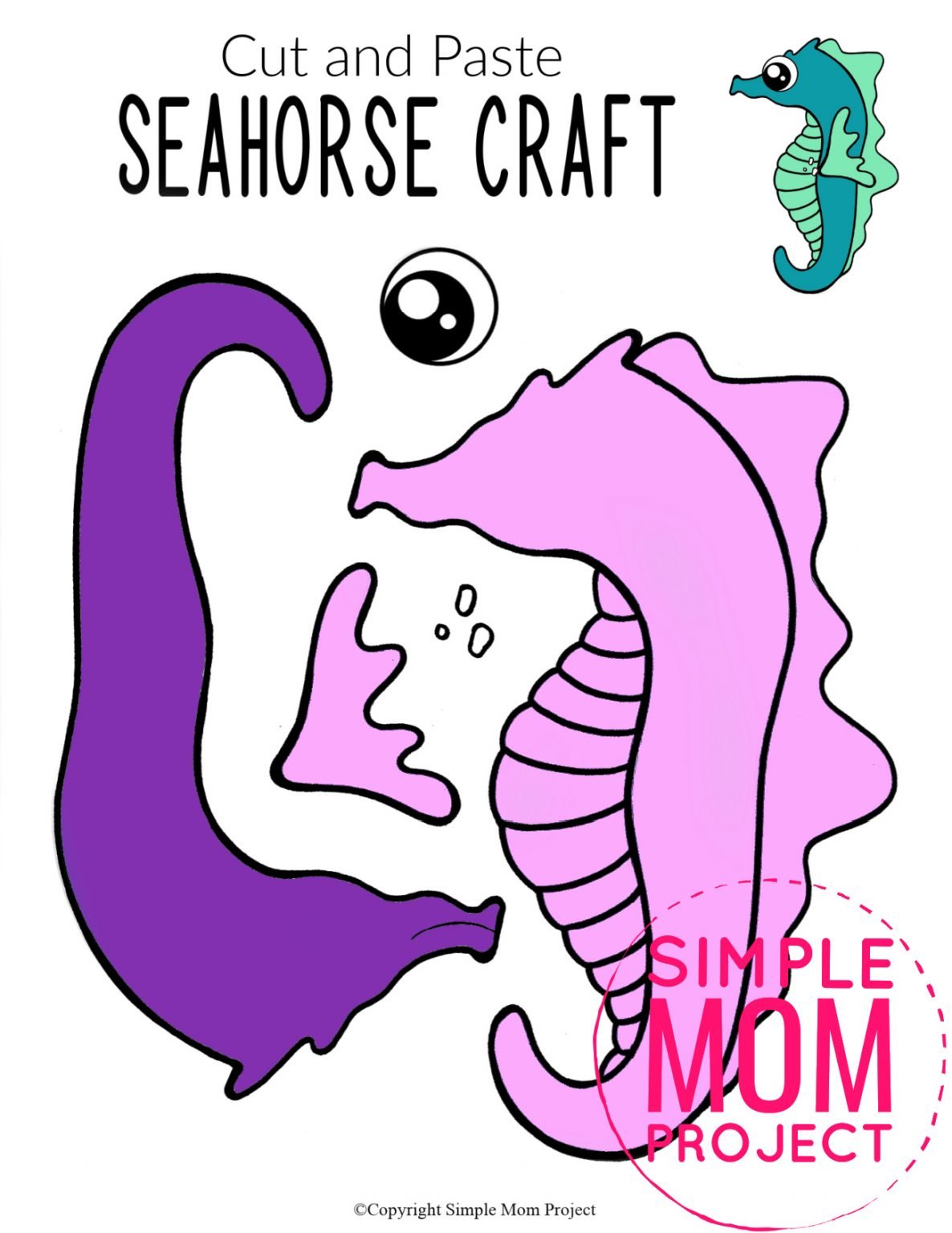 Fun Seahorse Craft for Kids with Free Seahorse Template – Simple Mom ...