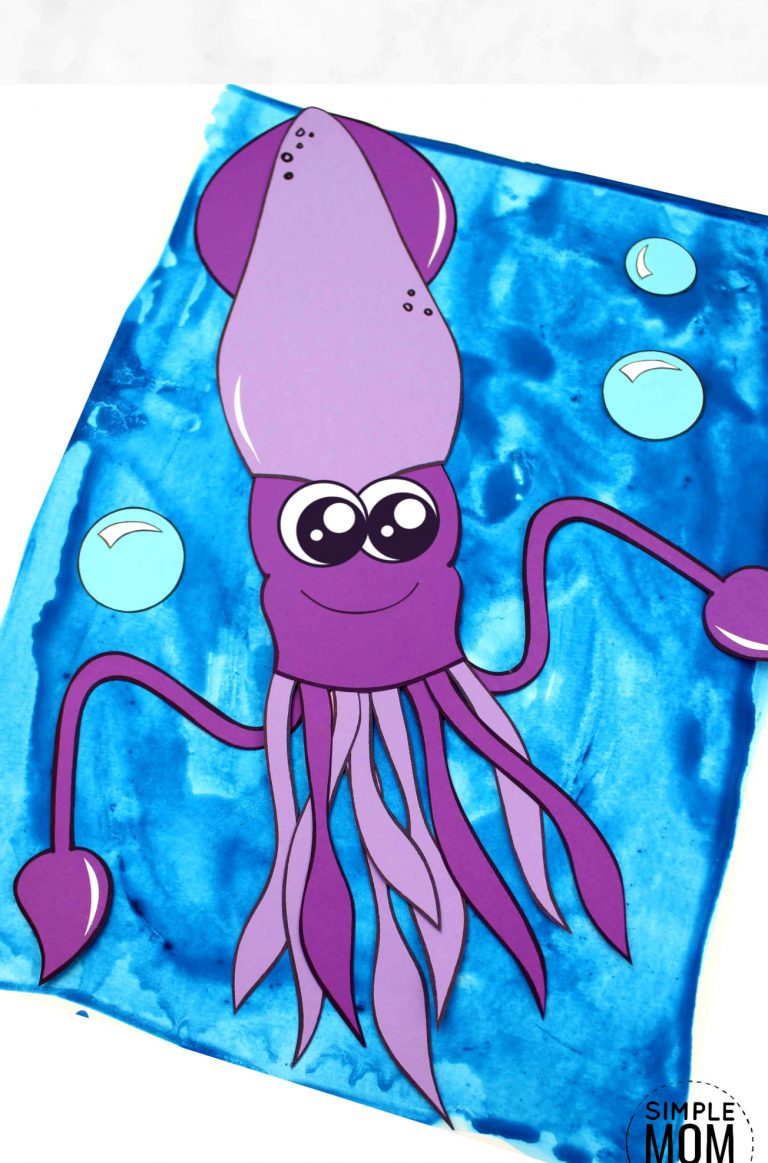 Easy DiY Squid Craft for Kids with Free Squid Template