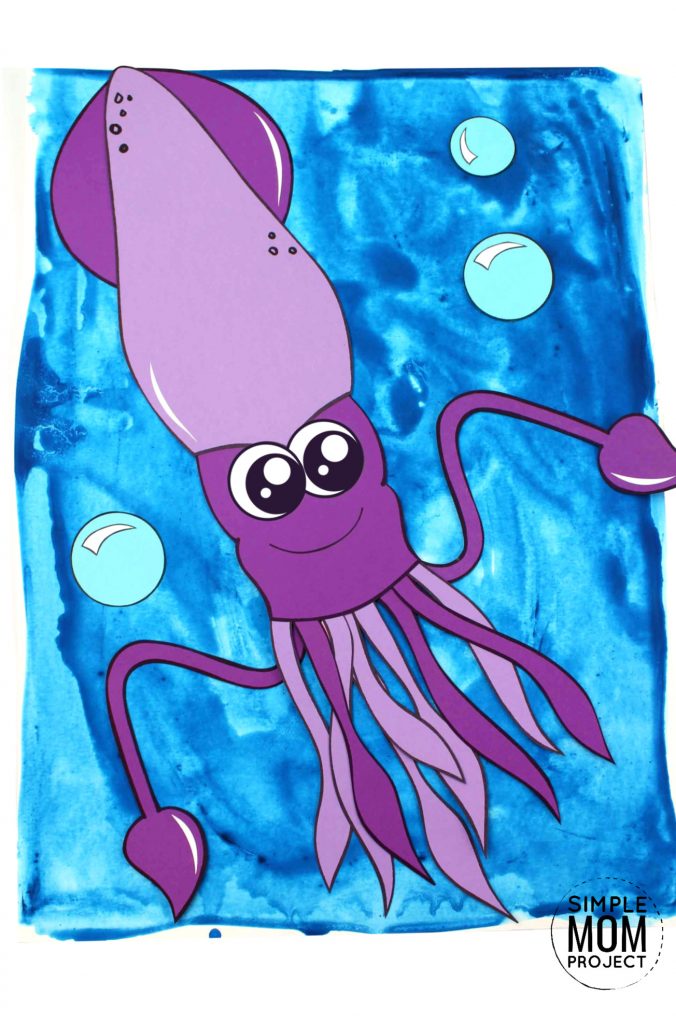 Easy DiY Squid Craft for Kids with Free Squid Template