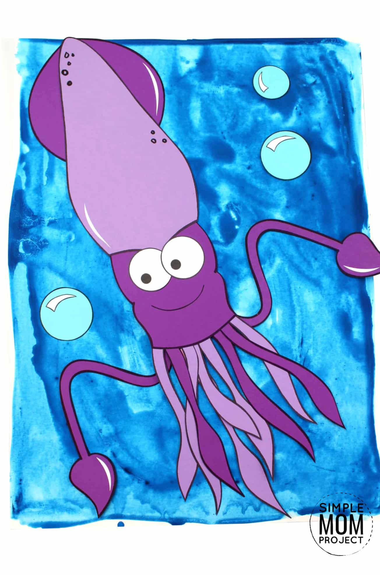 Easy DiY Squid Craft for Kids with Free Squid Template