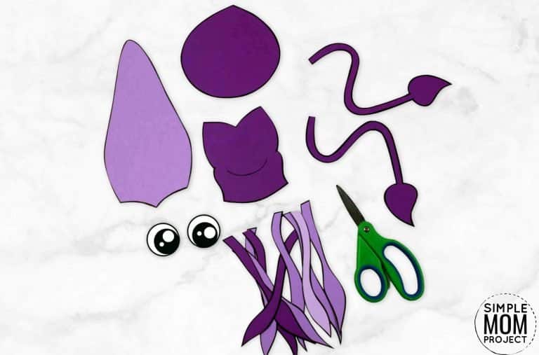 Easy DiY Squid Craft for Kids with Free Squid Template